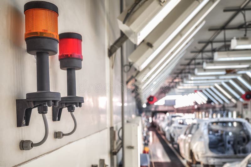 Light Fire Alarm System Under the Ceiling of the Production Room Stock ...