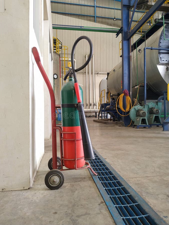 A Light Fire Extinguisher Placed in a Boiler Room Stock Photo - Image ...