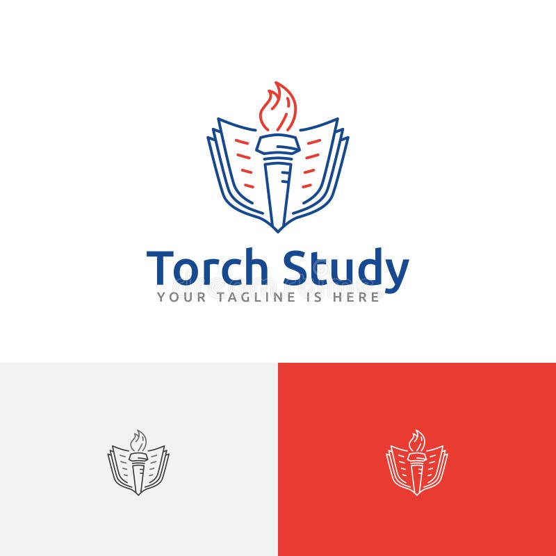Light Fire Flame Torch Book School Study Education Line Logo Stock ...
