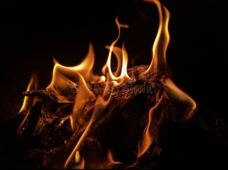 The Light of Fire that Illuminates the Dark Night Stock Image - Image ...