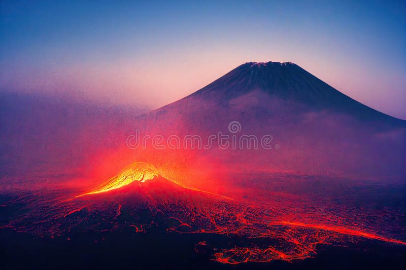 Light from Fire Rising from Lava Texture Burning Volcano Stock Photo ...