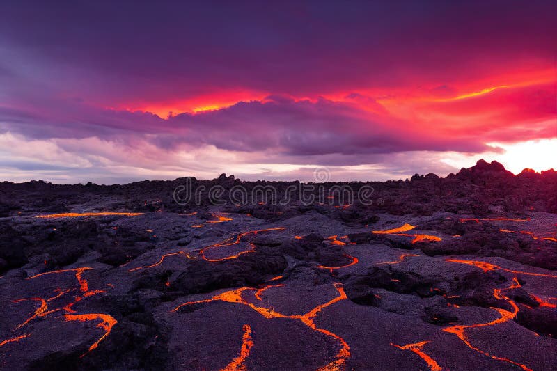 Light from Fire Rising from Lava Texture Burning Volcano Stock Photo ...