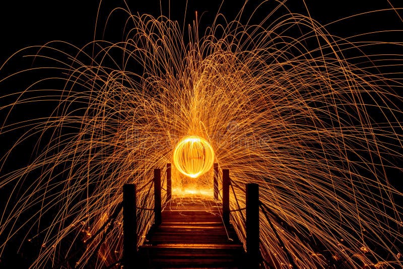 Light fire Spin stock image. Image of long, fantasy, homemade - 53964757
