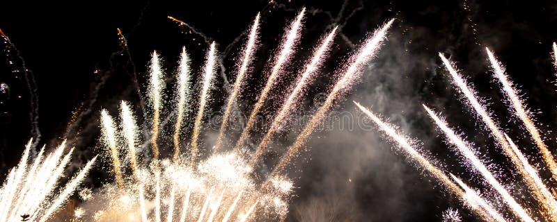 Light from the Fireworks at Night As an Abstract Background Stock Image ...