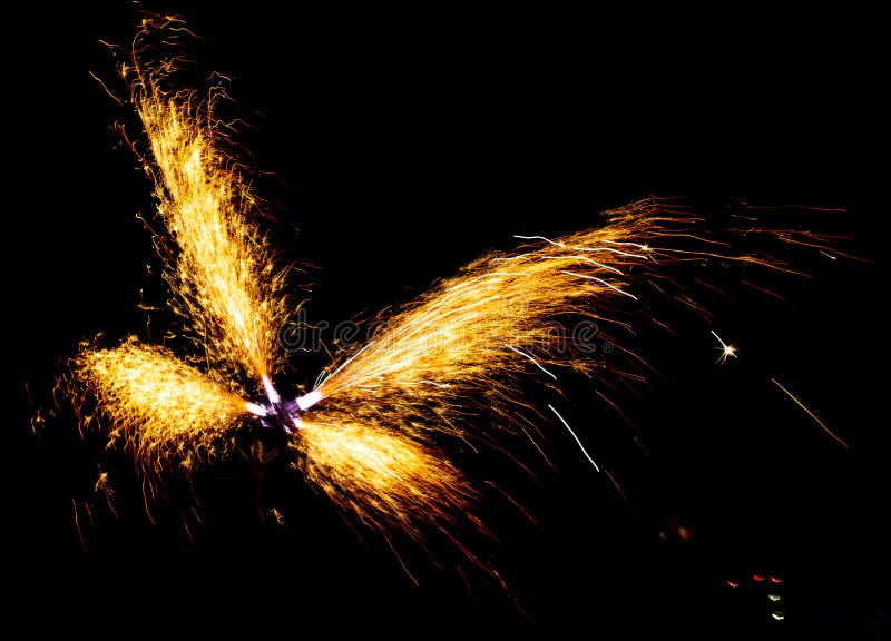 Light from the Fireworks at Night As an Abstract Background Stock Photo ...