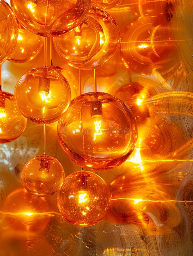 Light Fixture Many Orange Balls Hanging Stock Photos - Free & Royalty ...