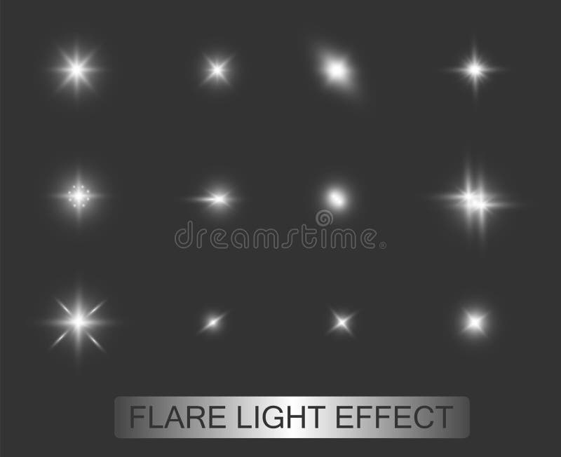 Light Flare Effect Design Elements Set. Stock Vector - Illustration of ...