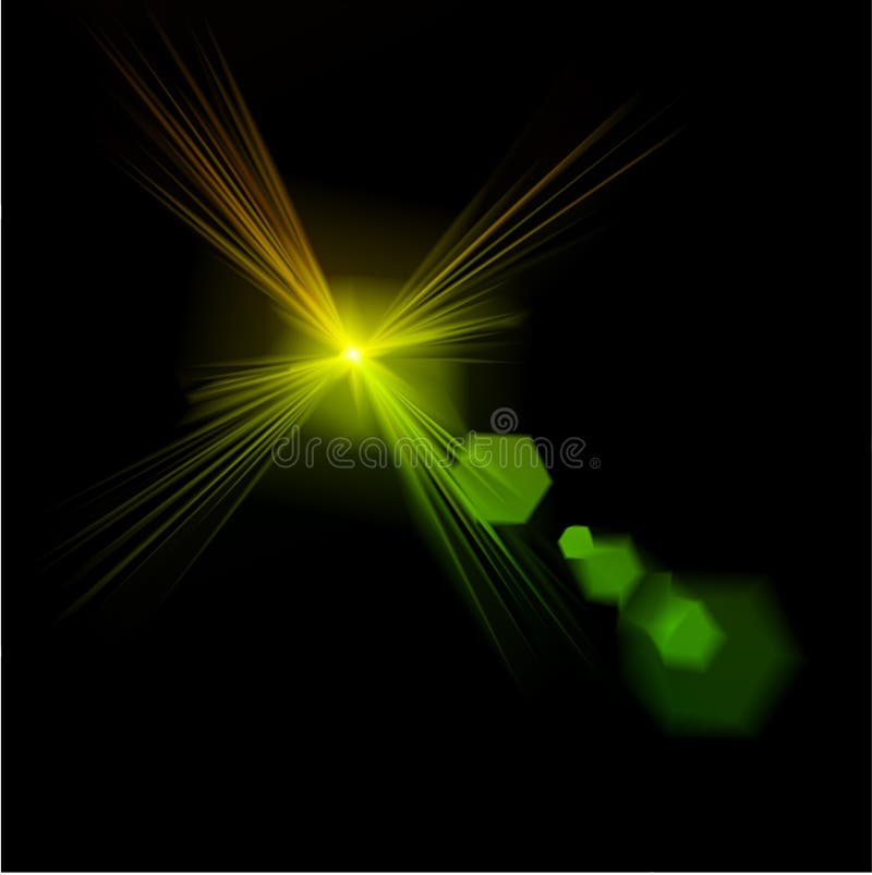 Light Flare Green Effect. Vector Stock Vector - Illustration of power ...