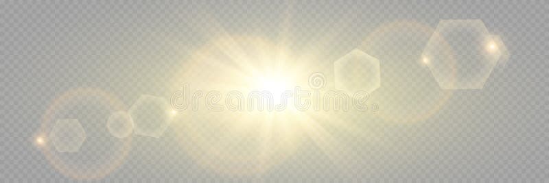 Light Flare Special Effect with Rays of Light and Magic Sparkles. Glow ...