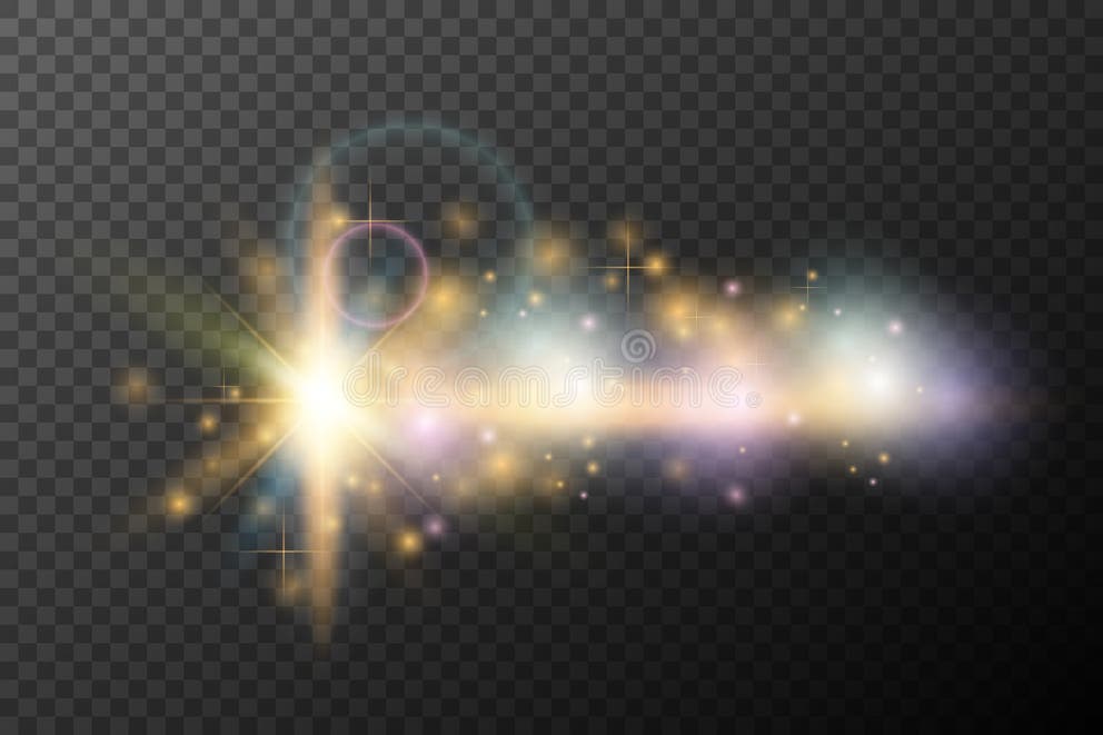 Light Flash Effect with Flares and Glow on a Transparent Background ...