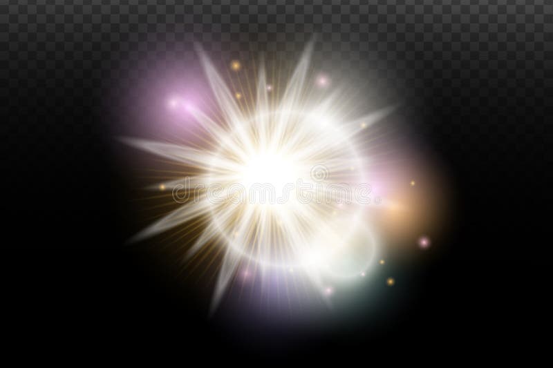 Light Flash Effect with Flares and Glow on a Transparent Background ...