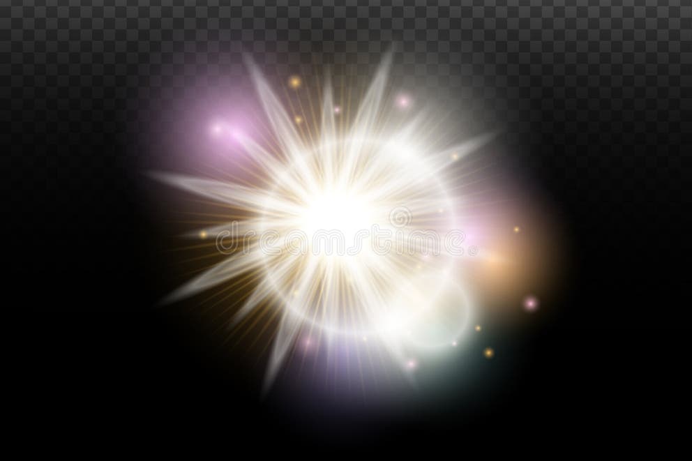 Light Flash Effect with Flares and Glow on a Transparent Background ...