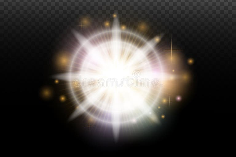 Light Flash Effect with Flares and Glow on a Transparent Background ...