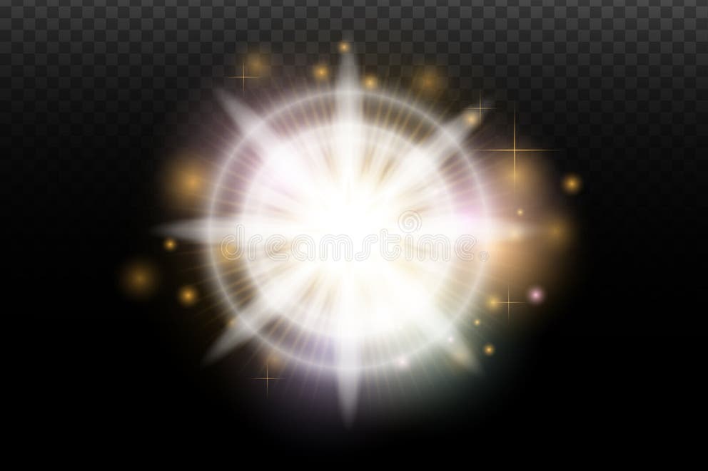 Light Flash Effect with Flares and Glow on a Transparent Background ...