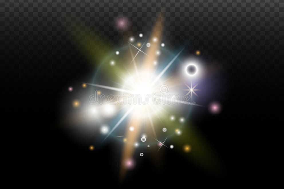 Light Flash Effect with Flares and Glow on a Transparent Background ...