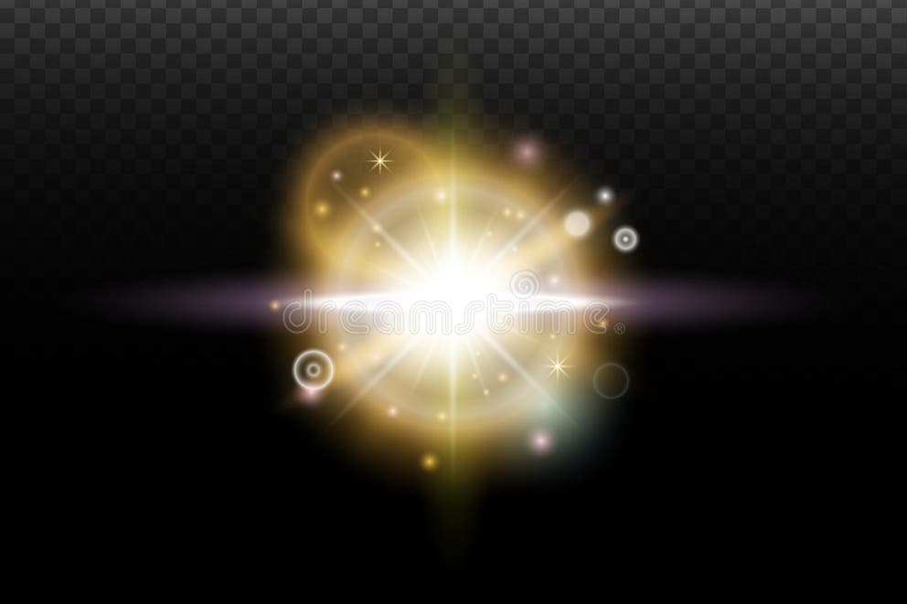 Light Flash Effect with Flares and Glow on a Transparent Background ...