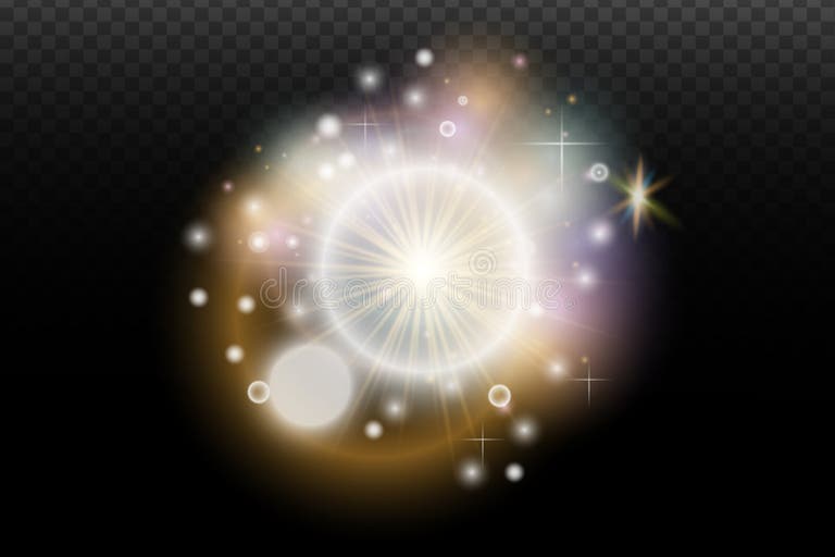Light Flash Effect with Flares and Glow on a Transparent Background ...