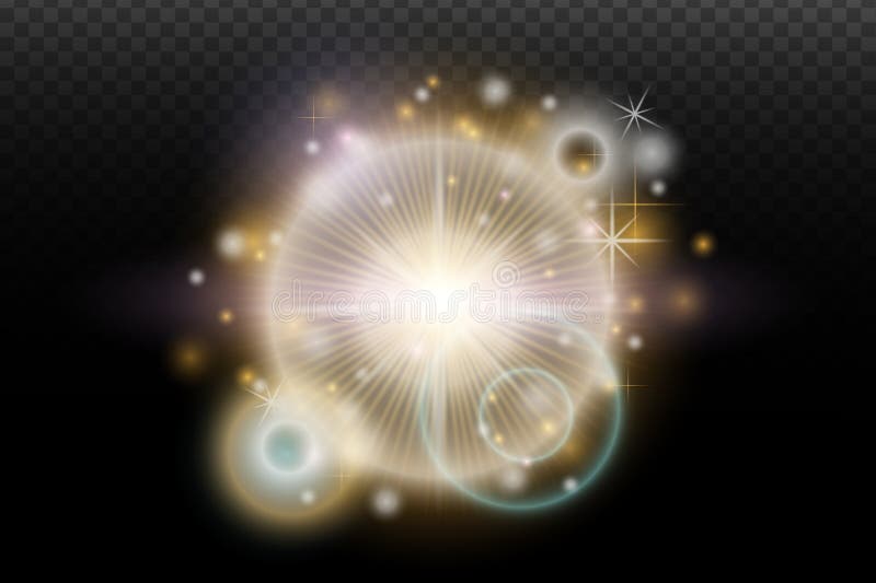 Light Flash Effect with Flares and Glow on a Transparent Background ...