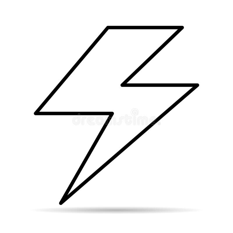 Light Flash Icon Shadow, Electric Charge Power Symbol, Graphic Flat Design Vector Illustration ...