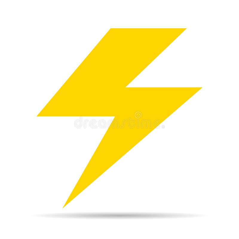 Light Flash Icon Shadow, Electric Charge Power Symbol, Graphic Flat ...