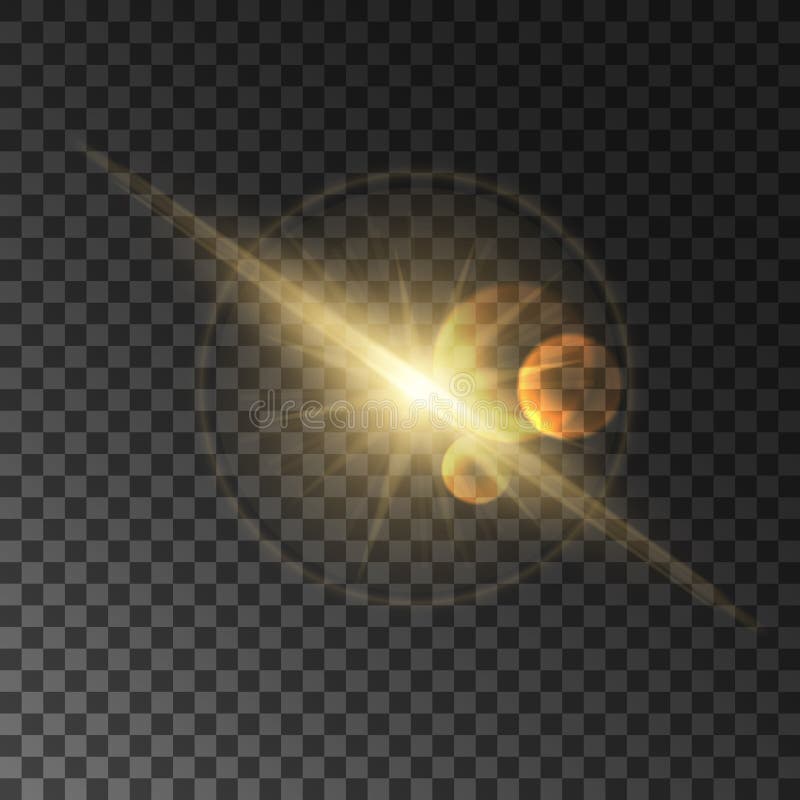 Light Flash with Lens Flare Effect Stock Vector - Illustration of flare ...