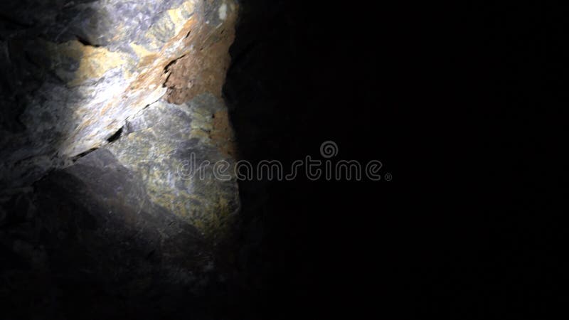 Light from a Flashlight in the Cave Wall. Stock Video - Video of door ...