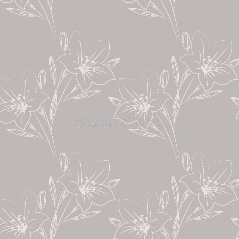 Light Floral Pattern. Floral Ornament in Beige Colors. Stock Vector ...