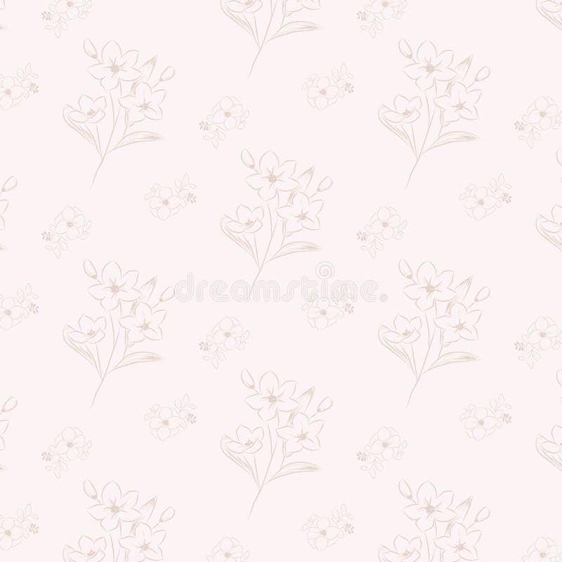 Light Floral Pattern. Floral Ornament in Beige Colors. Stock Vector ...