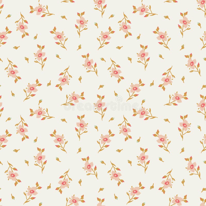 Light Floral Vintage Seamless Pattern Stock Vector - Illustration of ...