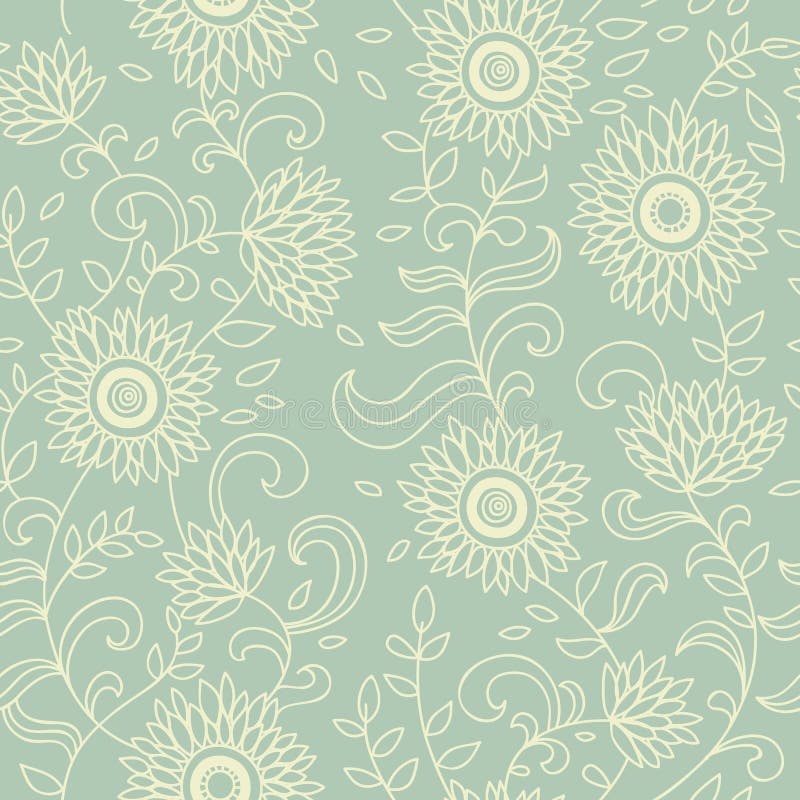 Floral Vintage Seamless Pattern Stock Vector - Illustration of cute ...