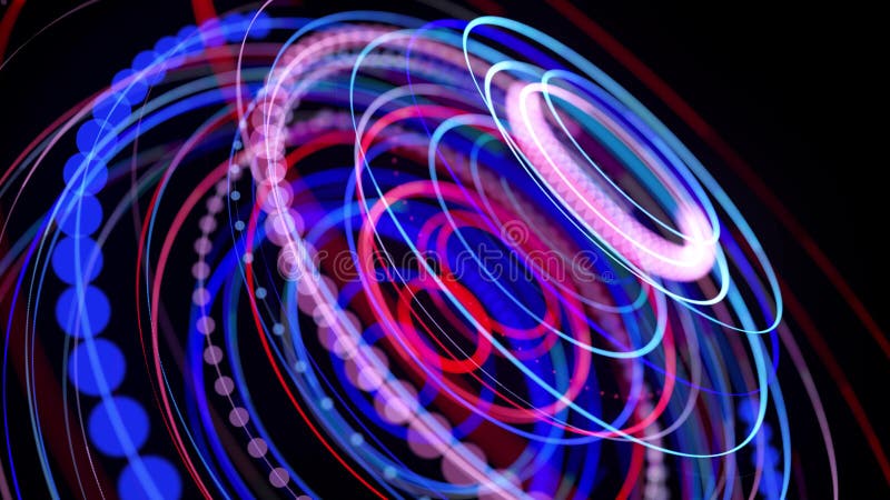 Light Flow in Ring Structure, Bg. 3d Render Stock Illustration ...