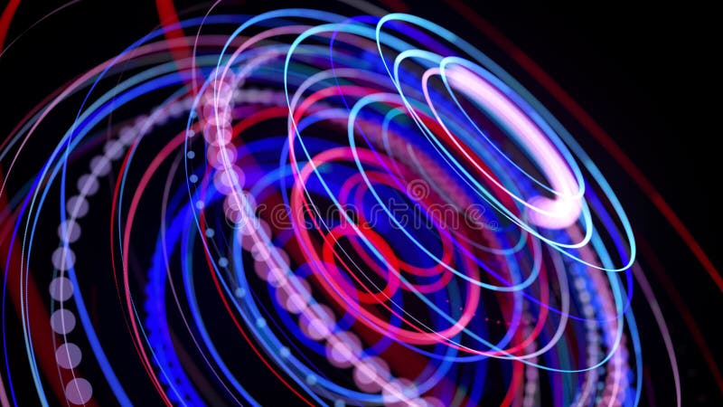 Light Flow in Ring Structure, Bg in 4k. Abstract Looped Background with ...