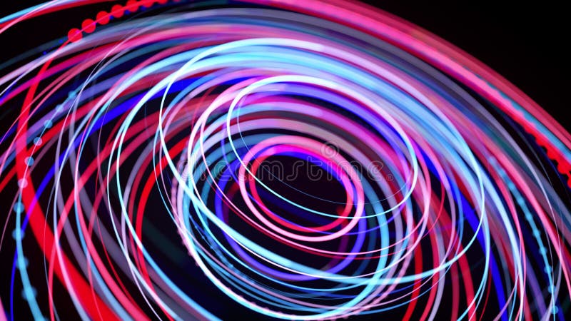 Light Flow in Ring Structure, Bg in 4k. Abstract Looped Background with ...