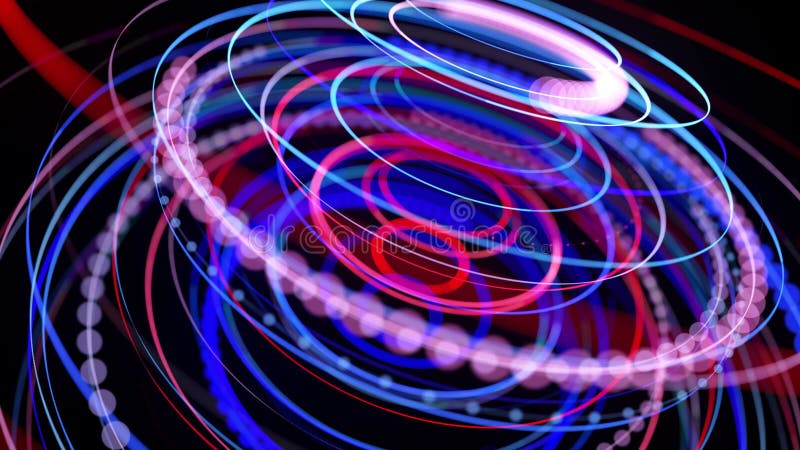 Light Flow in Ring Structure, Bg in 4k. Abstract Looped Background with ...