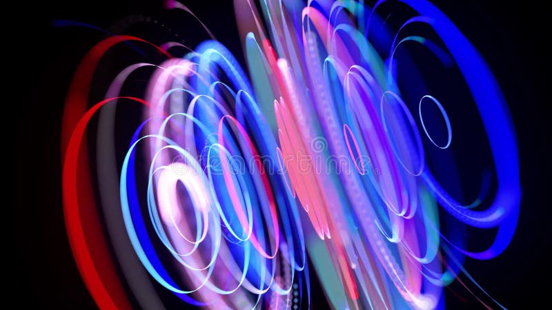 Light Flow in Ring Structure, Bg in 4k. Abstract Looped Background with ...