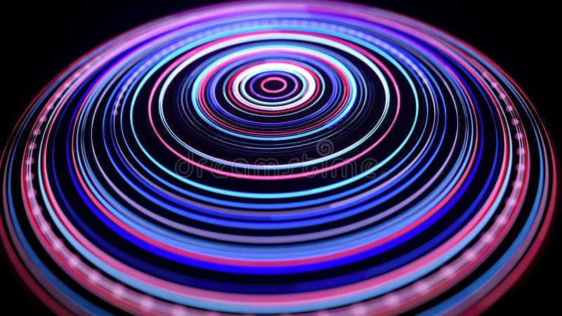Light Flow in Ring Structure, Bg in 4k. Abstract Looped Background with ...