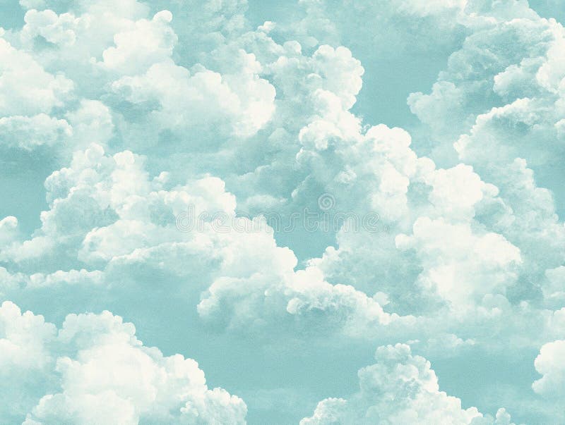 Light Fluffy Clouds Seamless Pattern on a Bright Blue Sky Background ...