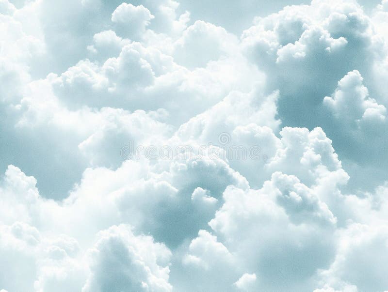 Light Fluffy Clouds Seamless Pattern on a Bright Blue Sky Background ...