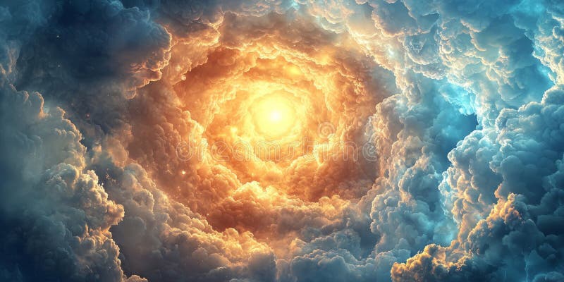 Light and Fluffy Clouds Spinning into a Swirl with Pastel Highlights ...