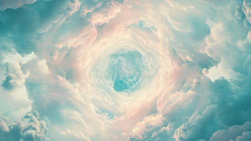 Light and Fluffy Clouds Spinning into a Swirl with Pastel Highlights. Stock Image - Image of ...