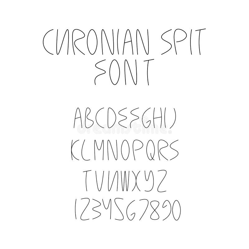 Light font - Curonian Spit stock vector. Illustration of packaging ...