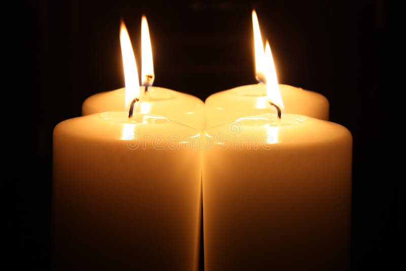 Light of four Candles stock photo. Image of church, confessionary ...