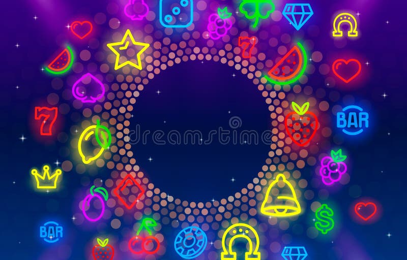 Light Frame Label, Circle Bar Casino, Show Signboard. Vector Stock ...