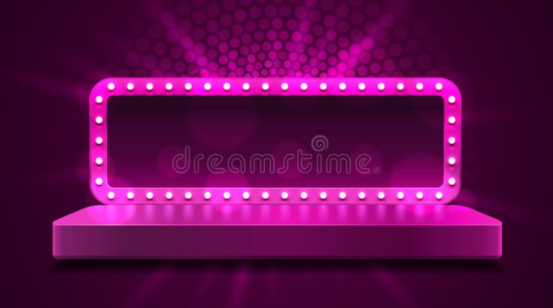 Light Frame Label, Event Bar Casino, Show Signboard. Vector ...