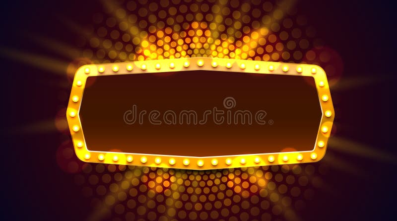 Light Frame Label, Event Bar Casino, Show Signboard. Vector ...