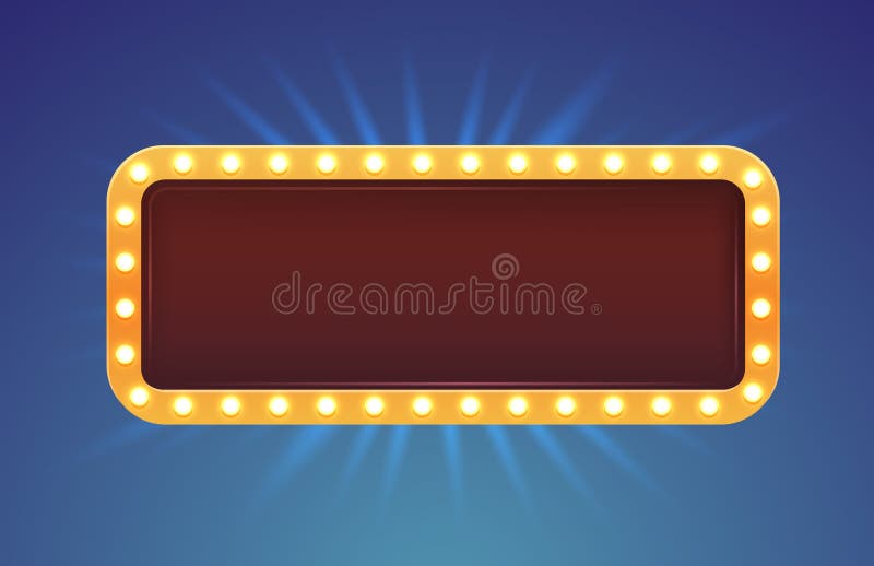 Light Frame Label, Event Bar Casino, Show Signboard. Vector ...