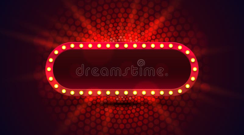 Light Frame Label, Event Bar Casino, Show Signboard. Vector ...