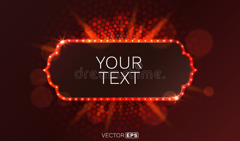 Light Frame Label, Event Bar Casino, Show Signboard. Vector ...