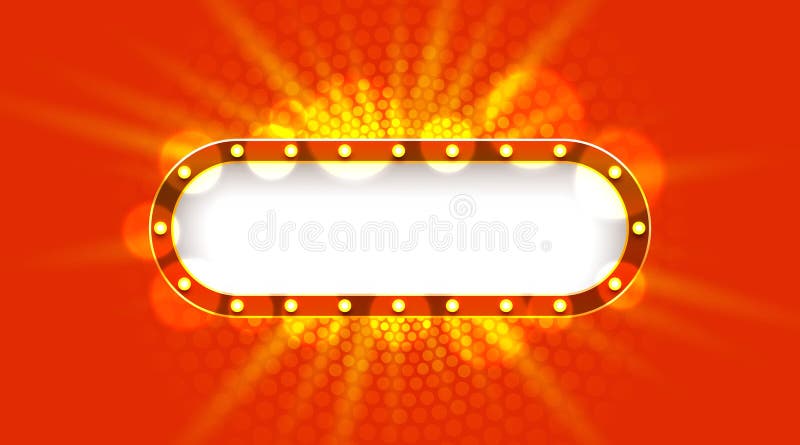 Light Frame Label, Event Bar Casino, Show Signboard. Vector ...