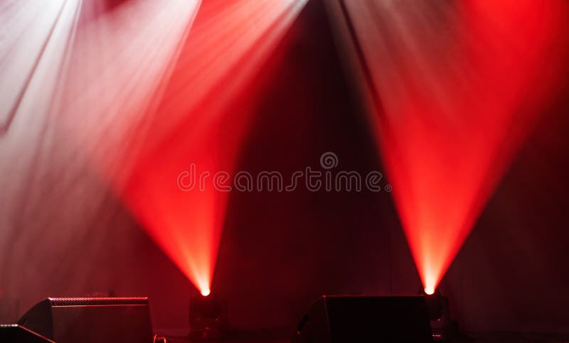 Light on a Free Stage, Scene with Red Spotlights Stock Photo - Image of ...